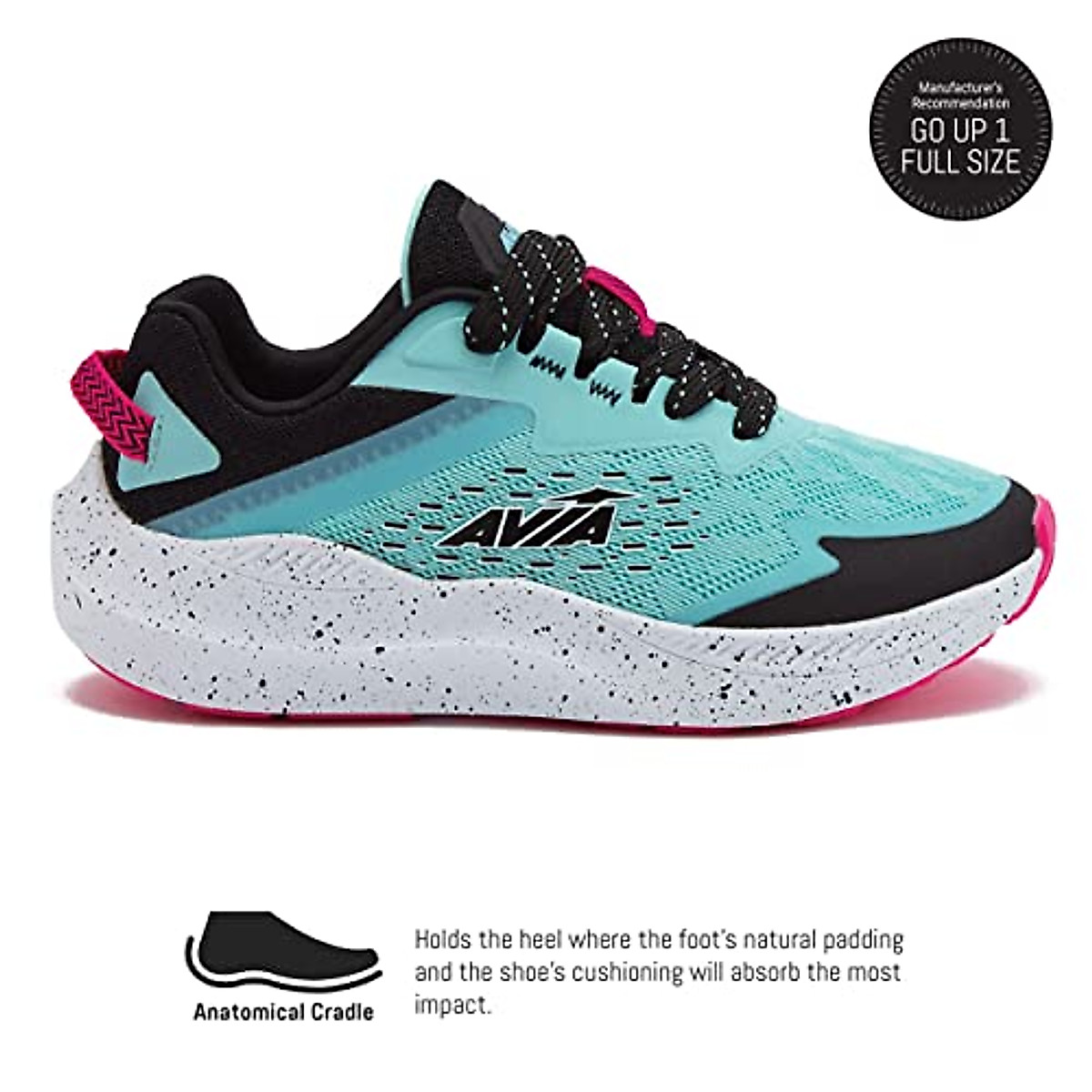 Avia Avi-Storm Girls’ Sneakers - Lightweight Tennis, Athletic, Running Shoes for Girls - Blue, 2 Little Kid