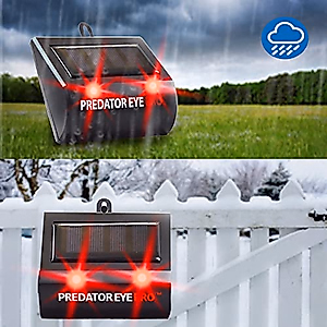 Predator Eye PRO - Aspectek - 4600sq ft Coverage w/Kick Stand Solar Powered Predator Light Deterrent Light Night Time Animal Control - 2 Pack