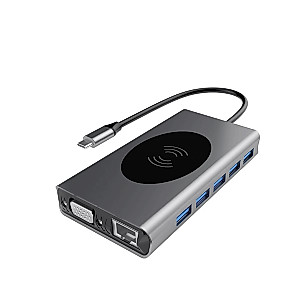 Feilx Ultra-Slim Data USB Hub, USB Type C Hub USB 3.0 Type-C Hub to HDMI Adapter 4K Thunderbolt 5 USB C Hub with TF SD Reader Slot PD