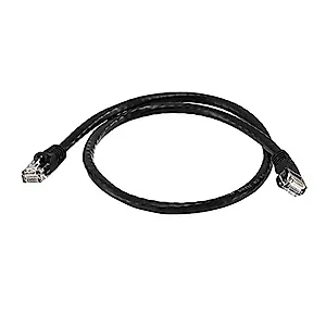 Monoprice 103419 Cat6 Ethernet Patch Cable - Network Internet Cord - RJ45, Stranded, 550Mhz, UTP, Pure Bare Copper Wire, 24AWG, 2ft, Black