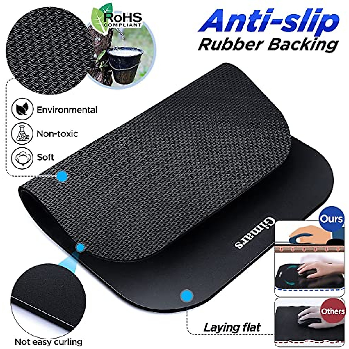 Gimars Large Ergonomic Mouse Pad with Memory Foam Wrist Rest