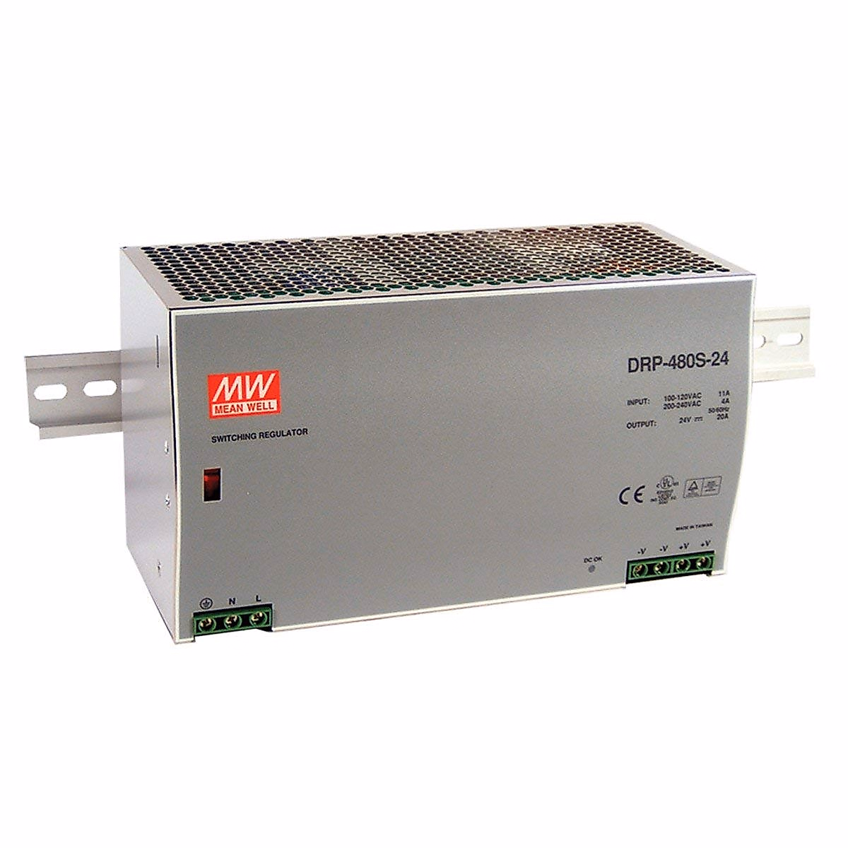 MW Mean Well DRP-480S-48 48V 10A 480W Single Output Industrial DIN Rail with PFC Function Power Supply