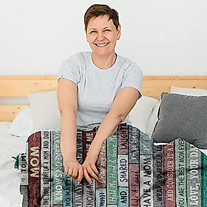 Jnufoju Gifts for Mom - Mothers Day Birthday Gifts for Mom from Daughter - Mom Gifts Throw Blanket 60 x 50 inch - Moms Birthday Gift Ideas - Best Mom Ever Gifts - Gifts for Mom Who Has Everything