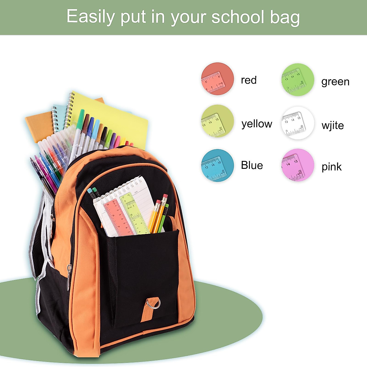 DSLSQD 6 Pack Assorted Color Plastic Rulers - 6 Inch Clear Shatterproof Kids Ruler with Centimeters and Inches