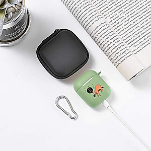 Green Case Cover for AirPod 1&2 w/Keychain Carabiner+Storage Bag,Cute Sloth Airpod Case Wireless Earphone Case Smooth Anti-dust Flexible Silicone Protective Cover Soft Skin Avocado Green Case
