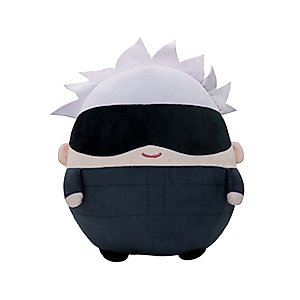 LINKOM Anime Plush Doll Figures Gojo Satoru Yuji Itadori Soft Plushie Stuffed Toys Keychain Round Cushion Pillow Cosplay Props Keyring (22cm/8.66inch, Gojo Satoru A)