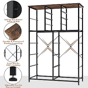 Finnhomy 16 Drawers Dresser for Bedroom, Tall Dressers & Chests of Drawers with Wood Top, Large Fabric Storage Dresser for Bedroom/Living Room/Entryway/Closet, 38" W x 11.8" D x 57.1" H, Rustic Brown