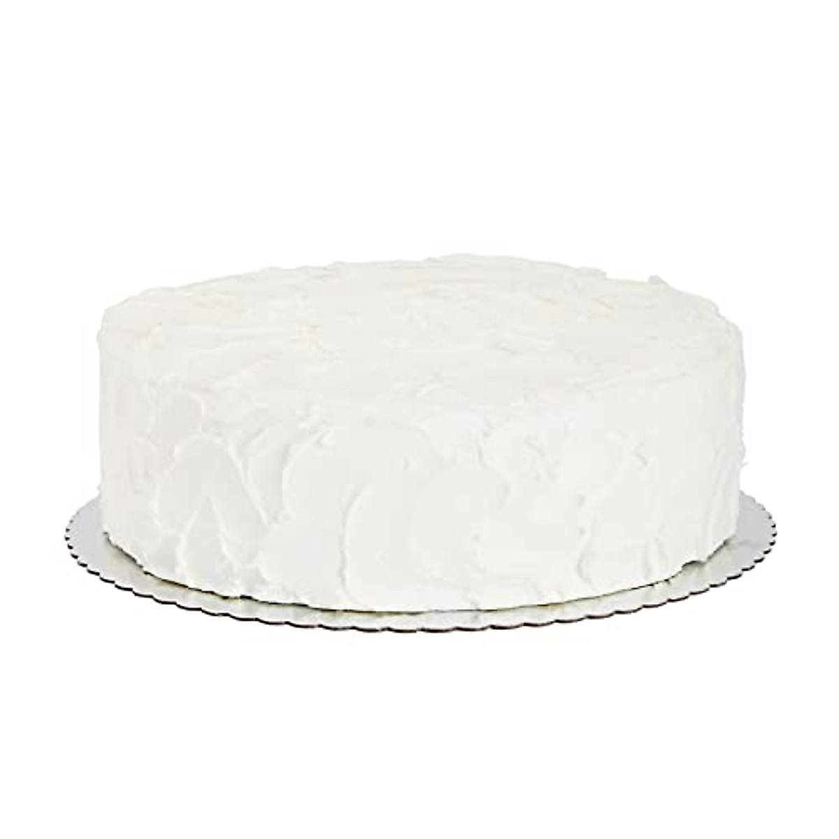 12-Pack Cake Boards 12 Inch, Elegant Round Scalloped Boards for Bakeries, Baking Desserts, Cake Decorating, Sturdy Cardboard Material, Disposable (Silver, 12x12x0.08 in)