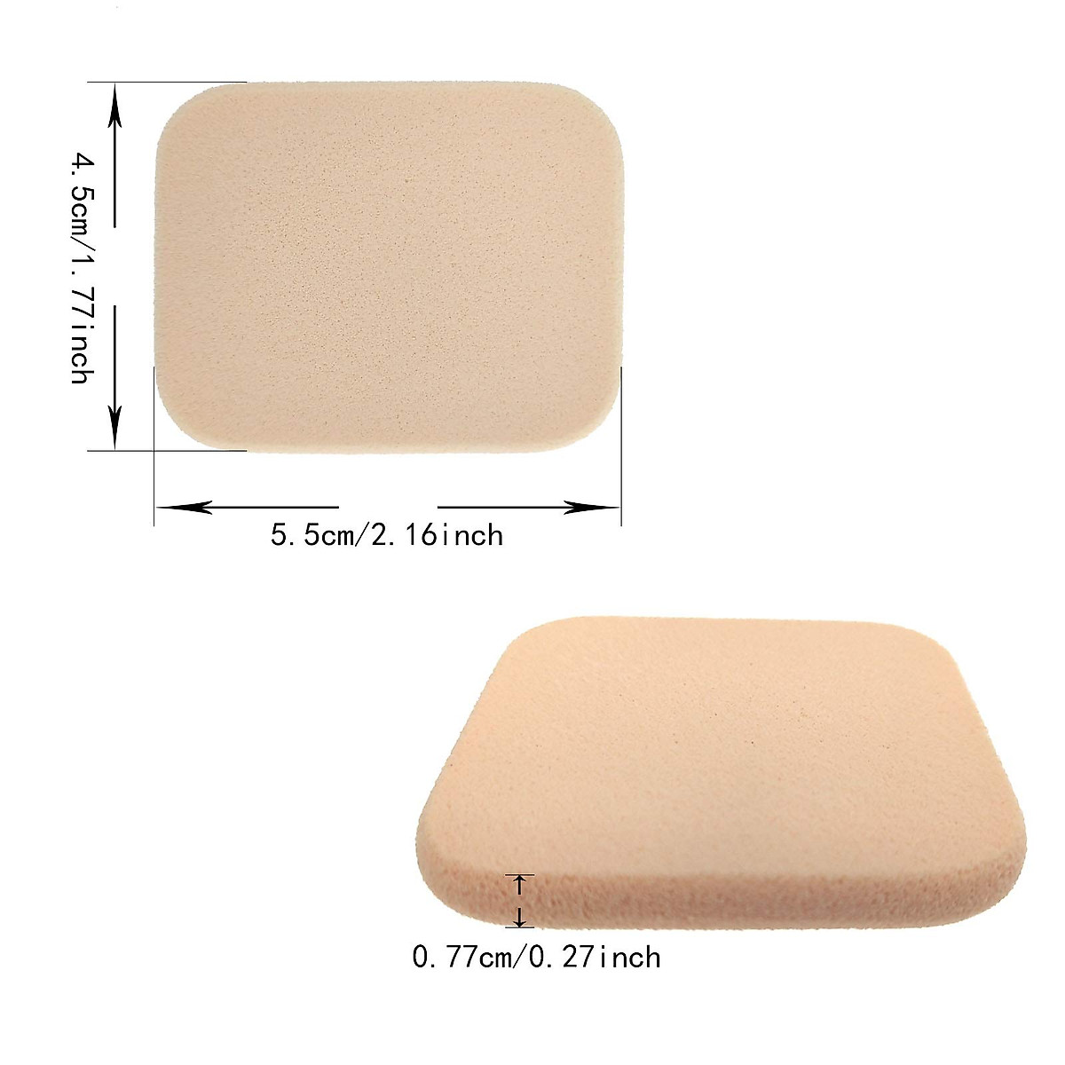 25 Pcs Women's Square Soft Makeup Beauty Eye Face Foundation Blender Facial Smooth Powder Puff Cosmetics Blush Applicators Sponges Use for Dry and Wet