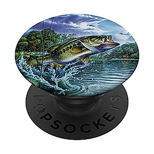 Largemouth Bass Fishing for men Cool Fish Hunting Lovers PopSockets PopGrip: Swappable Grip for Phones & Tablets