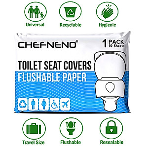 Toilet Seat Covers Paper Flushable (100 Pack | 100 Sheets) - Flushable Paper Toilet Seat Covers for Adults and Kids Potty Training - Travel Accessories for Public Restrooms, Airplane, Camping