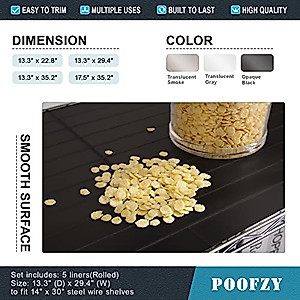 Poofzy Shelf Liners for Wire Shelving, 14 x 24 Inch Shelf Liner for Kitchen Cabinets Non-Adhesive (Rolled 3PK, Black)