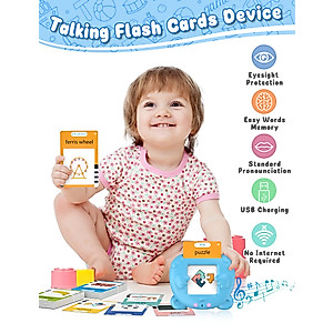 510 Sight Words Talking Flash Cards for Toddlers 2-4 Years, Pocket Speech for 2 Year Olds, Kids English Learning Flashcards Educational Toys, Speech Therapy Toys for Toddlers 1-3