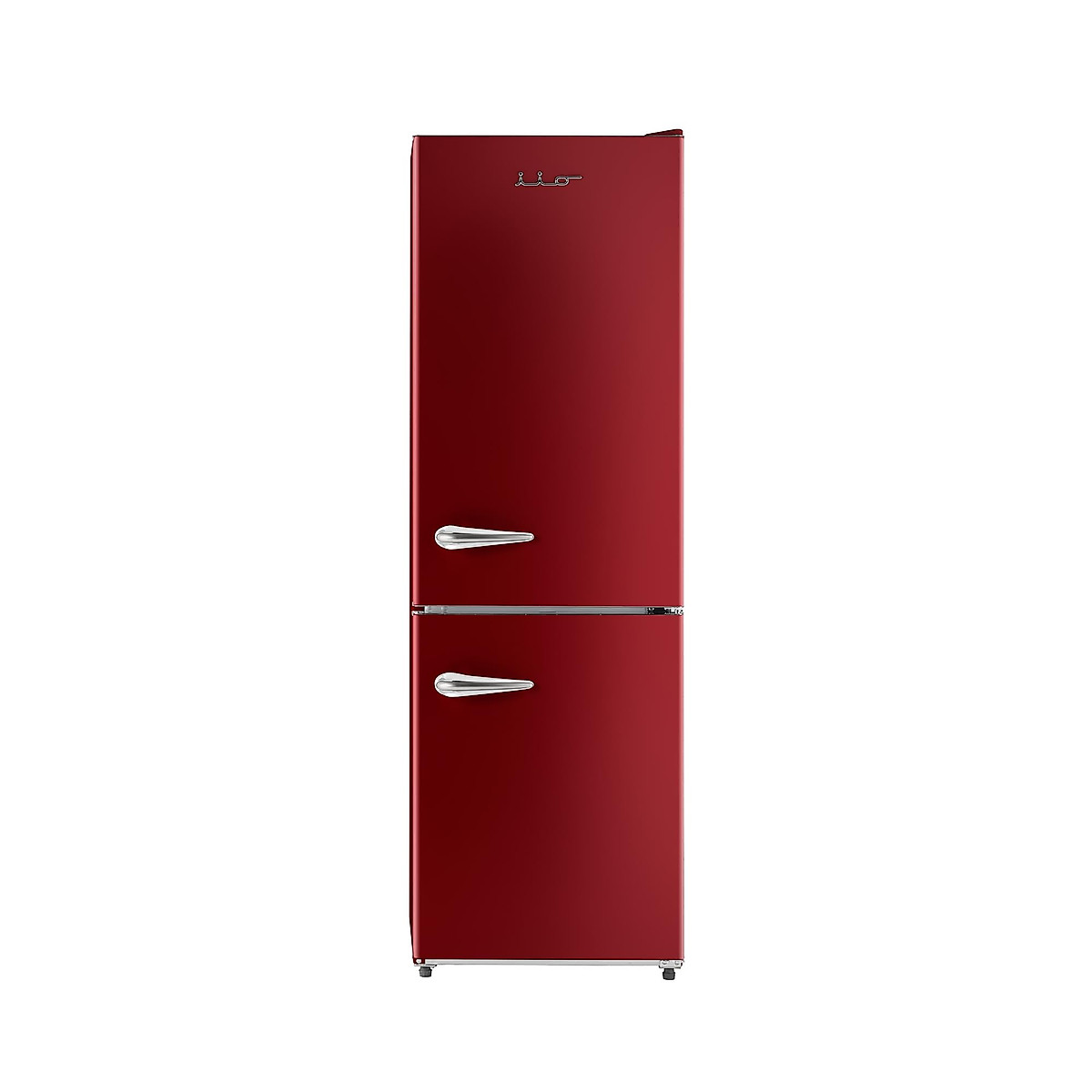 iio Retro Refrigerator With Bottom Freezer - Full Size 24 Inch Wide 11 Cu Ft - Frost Free, Fast Cool, 360° Multiflow Cooling, Space Saving, Environmentally Friendly (Right Hinge, Wine Red)