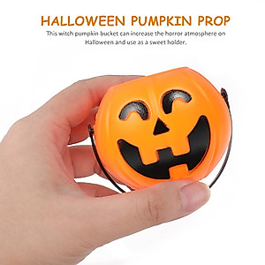 NUOBESTY Mini Pumpkin Buckets 20Pcs, Pumpkin Bucket Halloween Orange Pumpkin Pail Decoration Sweet Holder Pumpkin Basket Halloween Decoration - 2.36 x 2.75 inches