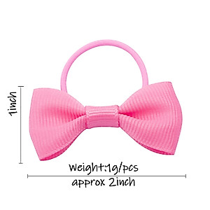 Baby Hair Ties With Bows - 40Piece 2Inch Small Elastic Hair Ties For Girls Ponytail Holders Toddler Hair Accessories For Girls