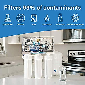AMI Pure Plus Reverse Osmosis Water Filter System, Water Filter for Sink with RO, UV, UF, and TDS Control