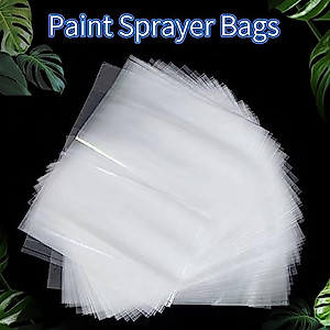 Paint Sprayer Bags 60 Pcs Disposable Clear Sprayer Cup Liners Paint Sprayer Parts Accessories Transparent Spray Gun Bag with Most Spray Guns (7.9 x 11.8 Inch)