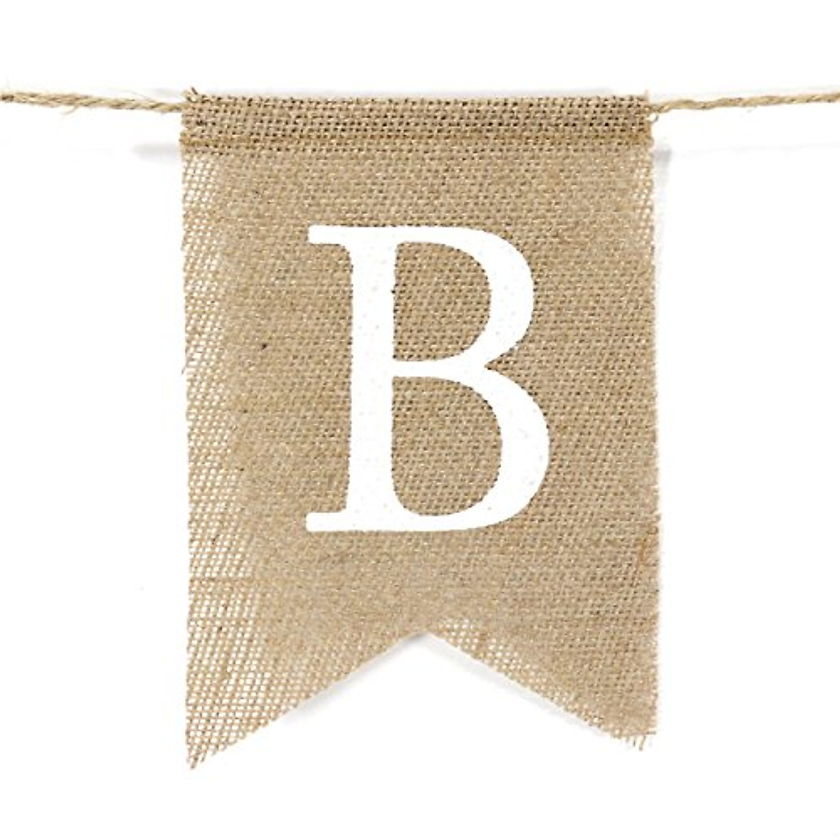 Andaz Press Real Burlap Fabric Pennant Hanging Banner Baby Shower, Pre-Strung, No Assembly Required, 1-Set