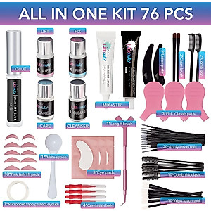 Libeauty Eyelash Lift and Color Kit Brow Lamination with Black Lash Perm Quick Lifting & Voluminous Coloring with Complete Tools DIY Use at Home & Salon Supplies