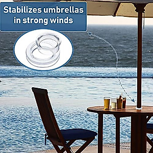 DOITOOL 4 Sets Patio Table Umbrella Hole Ring and Caps Set, Silicone Umbrella Hole Plug and Cap for Glass Patio Garden Beach Table Deck Yard, 2 Inch (Clear)