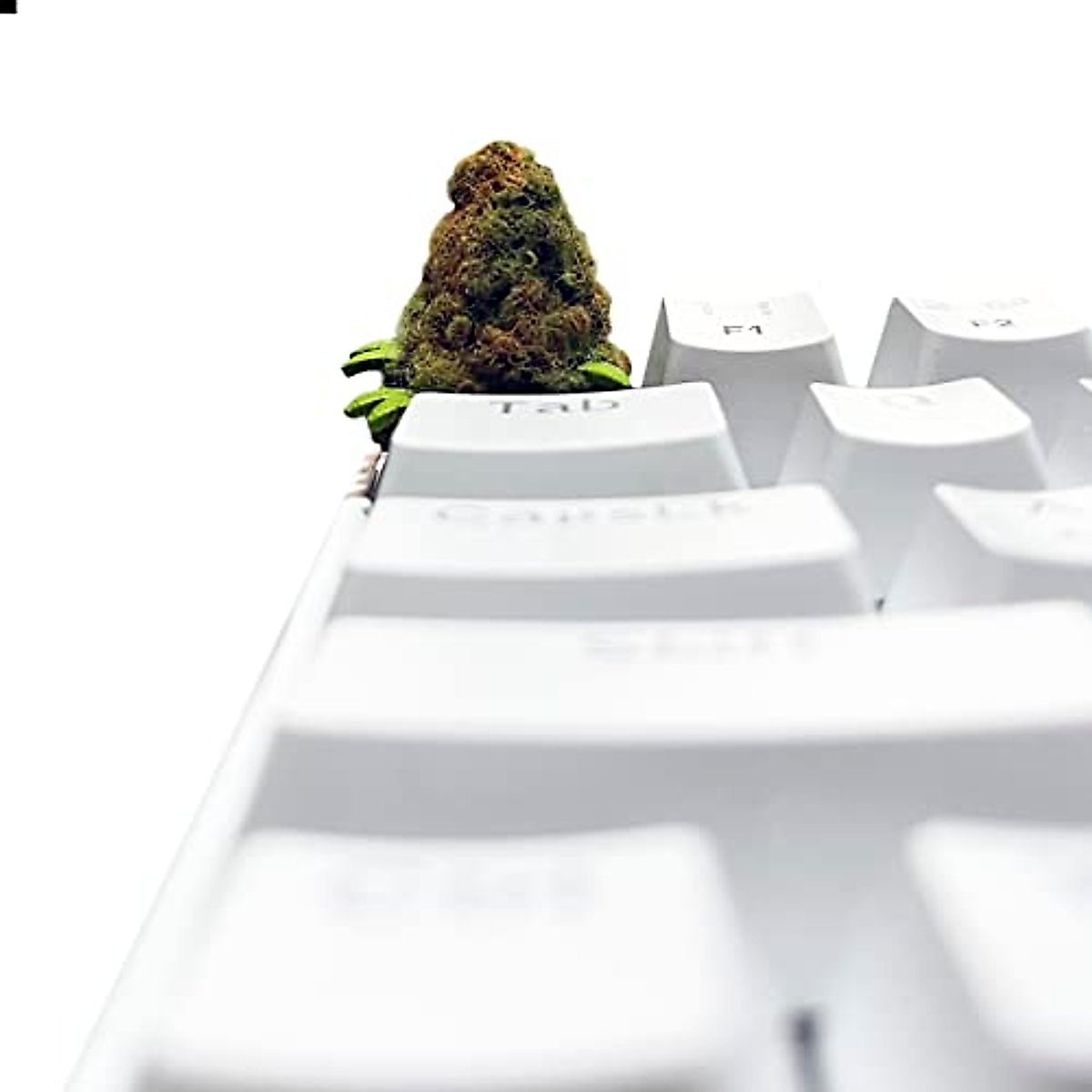 Custom Keycap for Mechanical Gaming Keyboard - Design Marijuana Buds - Artisan Cherry MX Made in Resin with Universal Compatibility - Unique Gift Idea, Green Brown Orange