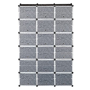 DOLFISH Portable Shoe Rack Organizer with Door, 12-Tier Portable 72 Pair Shoe Rack Organizer 36 Grids Tower Shelf Storage Cabinet, Stackable Detachable Free Standing Shoe Rack DIY Expandable
