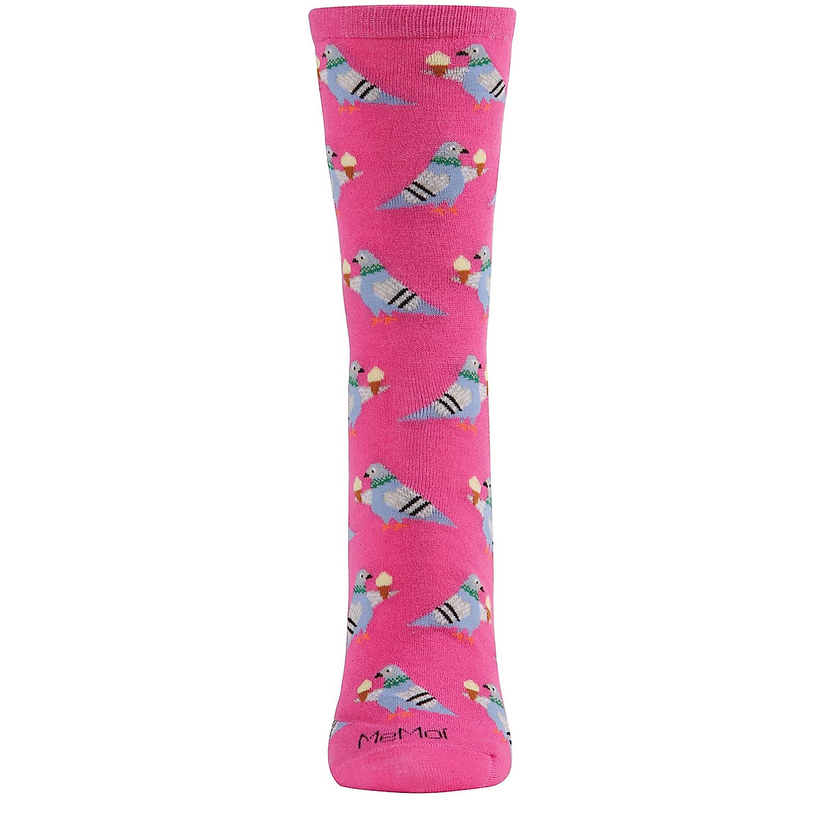 MeMoi Feed the NYC Pigeons Rayon Blend Crew Socks Seafoam 9-11