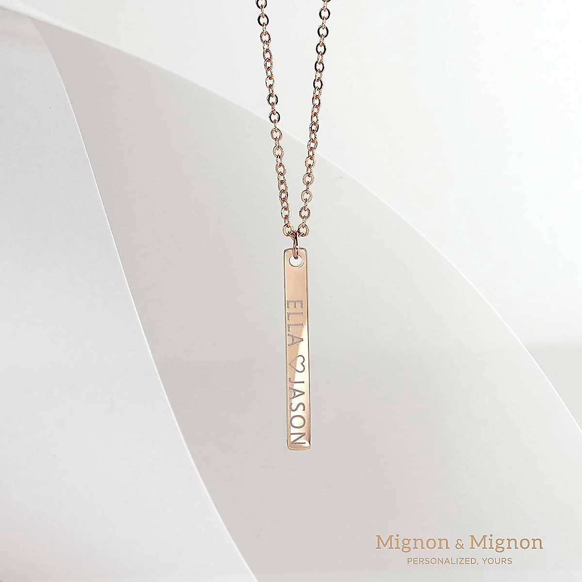 MignonandMignon Coordinates Necklace Pendant Necklace Latitude and Longitude Lat Long Personalized Bridesmaid Jewelry Christmas Gift Gift for Her - 6N (Silver)