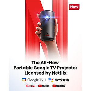 Anker NEBULA Capsule, Smart Wi-Fi Mini Projector, 100 ANSI Lumen Portable Projector, 360° Speaker, Movie Projector, 100 Inch Picture, 4Hr Video Playtime for Inside and Outside, Watch Anywhere