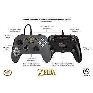 PowerA Enhanced Wired Controller for Nintendo Switch - Hylian Shield