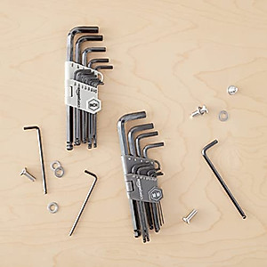 Amazon Basics Hex Key Allen Wrench Set with Ball End - Set of 26