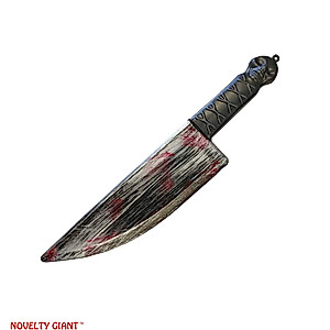 NOVELTY GIANT WWW.NOVELTYGIANT.COM Jumbo Plastic Bloody Butcher Knife With Skull Handle Costume Prop