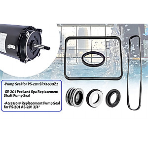 HCLLPS Super Pump Seal Replacement for Hayward Go Kit 3. All 3 Gaskets & Shaft Seal. Fits All SP1600, SP2600 in Regular, X, VSP Models. SPX1600TRA SP1600Z2 PS-201 SPX1600R SPX1600S SPX1600T Pool