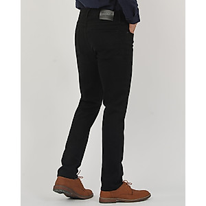 APUOR Slim Fit Jeans for Men Straight Fit Stretch Skinny Jeans Soft Comfy Denim Pants Black W40xL30