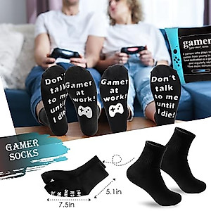 Gamer Gifts for Teenage Boys, Best Gaming Gifts for Men, Him, Gamers, Son,Husband, Boyfriend, Game Lover, Video Game Lover Gifts, Game Room Decor, Gamer Pillow Cover and Game Socks Gifts Set G001