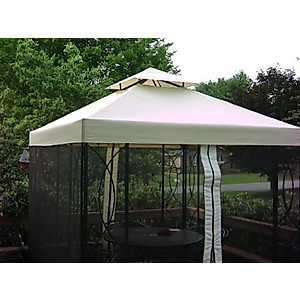 8' X 8' Replacement Canopy Top Cover and Netting Set for Lowe's Garden Treasure 8'x8' Gazebo