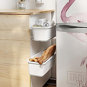 Beyuetao White Under Sink Organizer Wall Hanging 2 Pack Sliding Under Bathroom Cabinet Storage Organizer Multi-purpose Armoire Under Sink Shelf Organizer Storage for Bathroom Kitchen