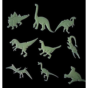 TONIFUL 45 pcs Dinosaurs Luminous Wall Stickers,3D Glow in Dark Dinosaurs Wall Decorative for Baby Children Room Wall Decals