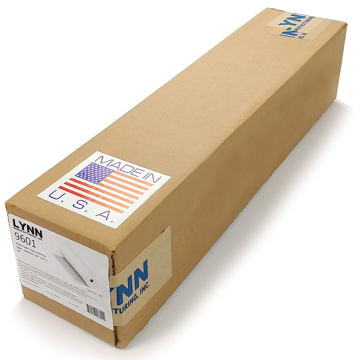 Lynn Manufacturing High Temperature Gasket Paper, Ceramic Fiber Alternative, 2100F Rated, 1/8" Thick x 24" x 100", for Wood Stove, Pellet Stove, Boiler, Furnaces, Kiln, Forge, 9601