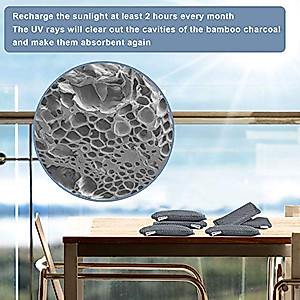 12 Pack Charcoal Shoe Deodorizer Bags, Shoe Odor Eliminator,Drawer Deodorizers, Activated Charcoal Odor Absorber for Gym Bag, Car, Pet, Closet