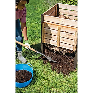 Gardener's Supply Company Cedar Compost Bin | Heavy Duty Outdoor Composter with Aluminum Corners & Steel Handles | Holds 110 Gallons Designed for Good Aeration | Best for Backyard Garden Composting
