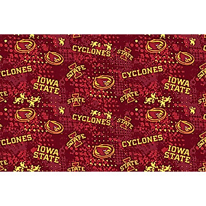 SYKEL ENTERPRISES Iowa State University Cotton Fabric by Sykel-Licensed Iowa State Cyclones Splatter Cotton Fabric