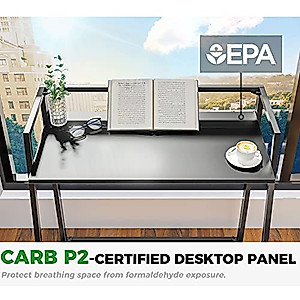 33 Inch Small Black Folding Computer Desk, Sturdy Heavy Duty Foldable Table for Small Spaces Home Office Bedroom Outdoor Work Study Writing Collapsible Portable with Metal Legs, EPA Certified