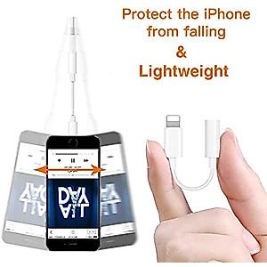 2Pack Lightning to 3.5mm Female Headphone Jack Adapter, [Apple MFi Certified] Lightning to Aux Audio Dongle Cable Cord iPhone 3.5mm Headphones/Earphones Jack for iPhone 12/12 Pro/11/X XR XS 8 7 iPad