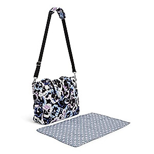 Vera Bradley Women's Cotton Ultimate Baby Diaper Bag, Plum Pansies - Recycled Cotton, One Size