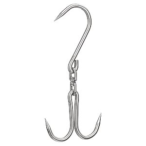 uxcell 12.8'' Double Meat Hooks, 0.39'' Thickness Stainless Steel Swivel Meat Hook for Hanging Drying Smoking Meat Products