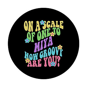 MIYA Cute Retro Girls Groovy MIYA Personalized Name PopSockets Standard PopGrip