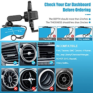 [2023 Upgraded] Phone Mount for Car Dashboard & Air Vent, 1200 Degree Rotation Car Phone Holder Mount with 3M Adhesive[Multi-Angles&Stable], Cell Phone Holder Car for iPhone Samsung All Smartphone