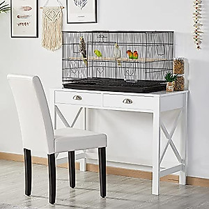 Yaheetech 30-inch Rectangle Stackable Breeding Flight Parakeet Bird Cage for Finches Budgies Cockatiels Conures Lovebirds Canaries Parrots w/Slide-Out Tray, Black